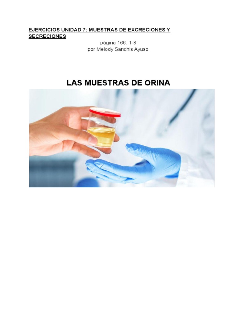 Ejercicios Unidad 7 - Muestras de Excreciones y Secreciones 2 | PDF ...