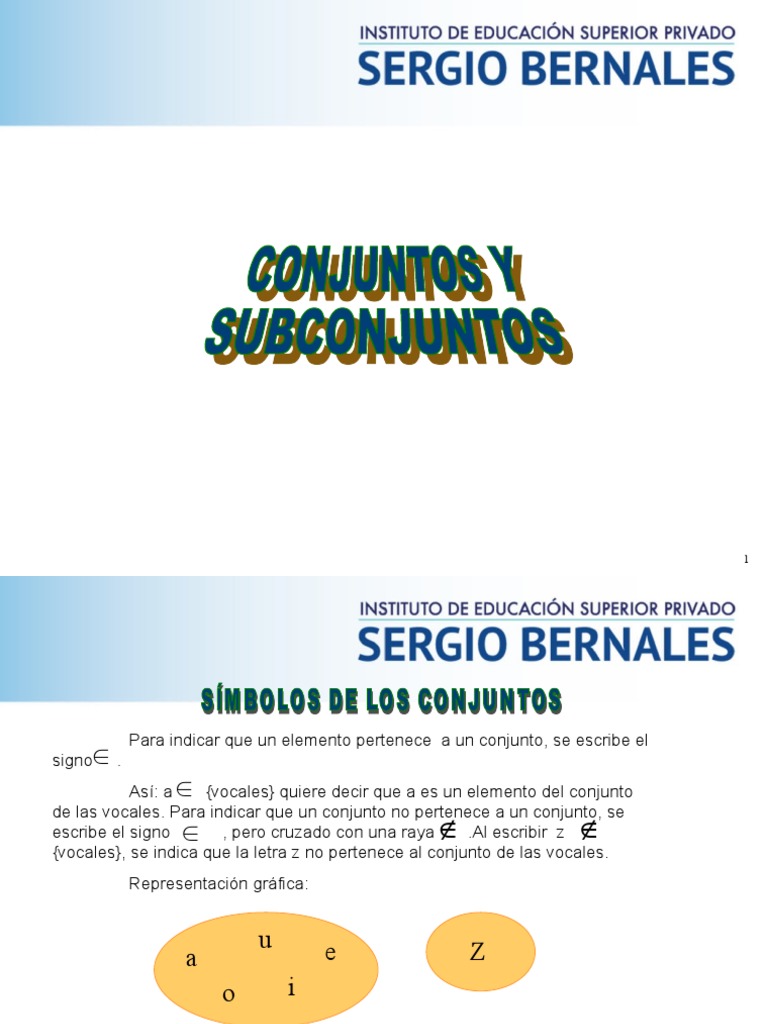 Teoria de Conjuntos y Subconjuntos Presentacion Inicial Con 10 ...