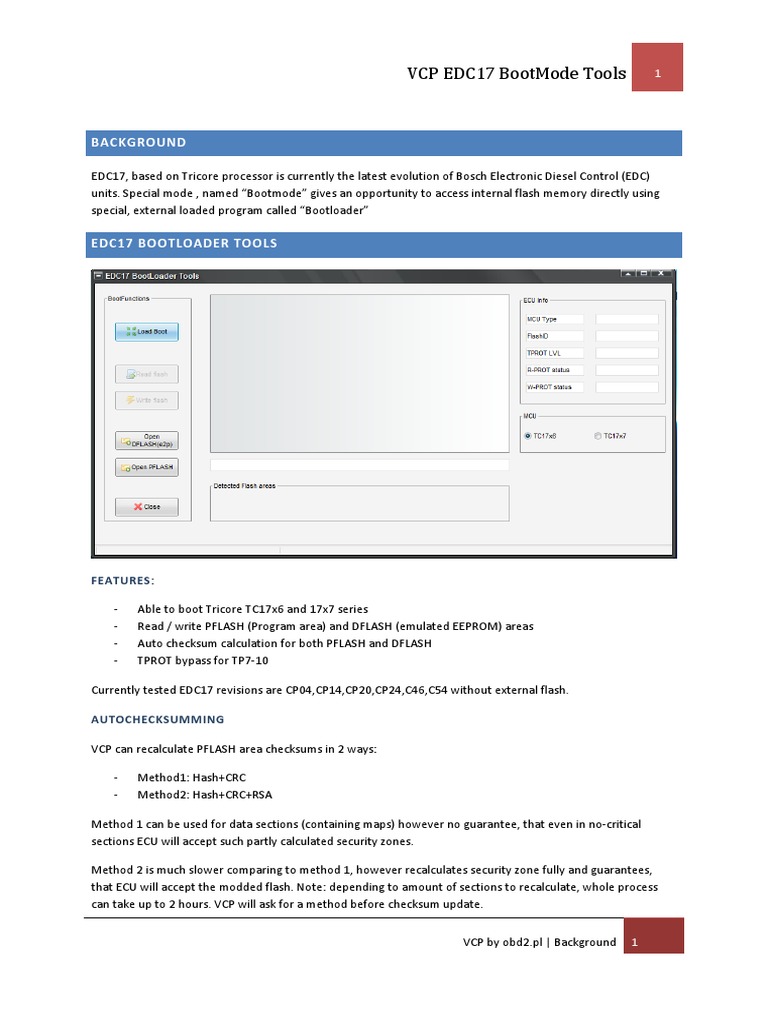 VCP Edc17 Bootmode Tools: Background | PDF | Booting | Flash Memory