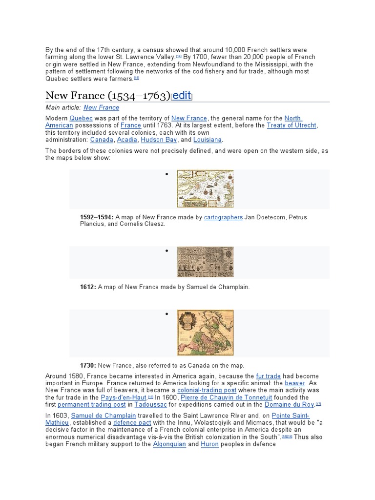 By The End of The 17th Century | PDF | New France | Quebec