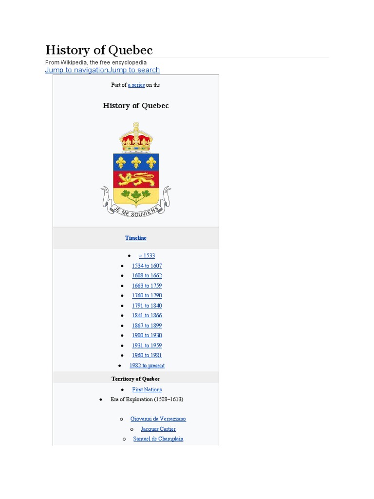 History of Quebec | PDF | Quebec | New France