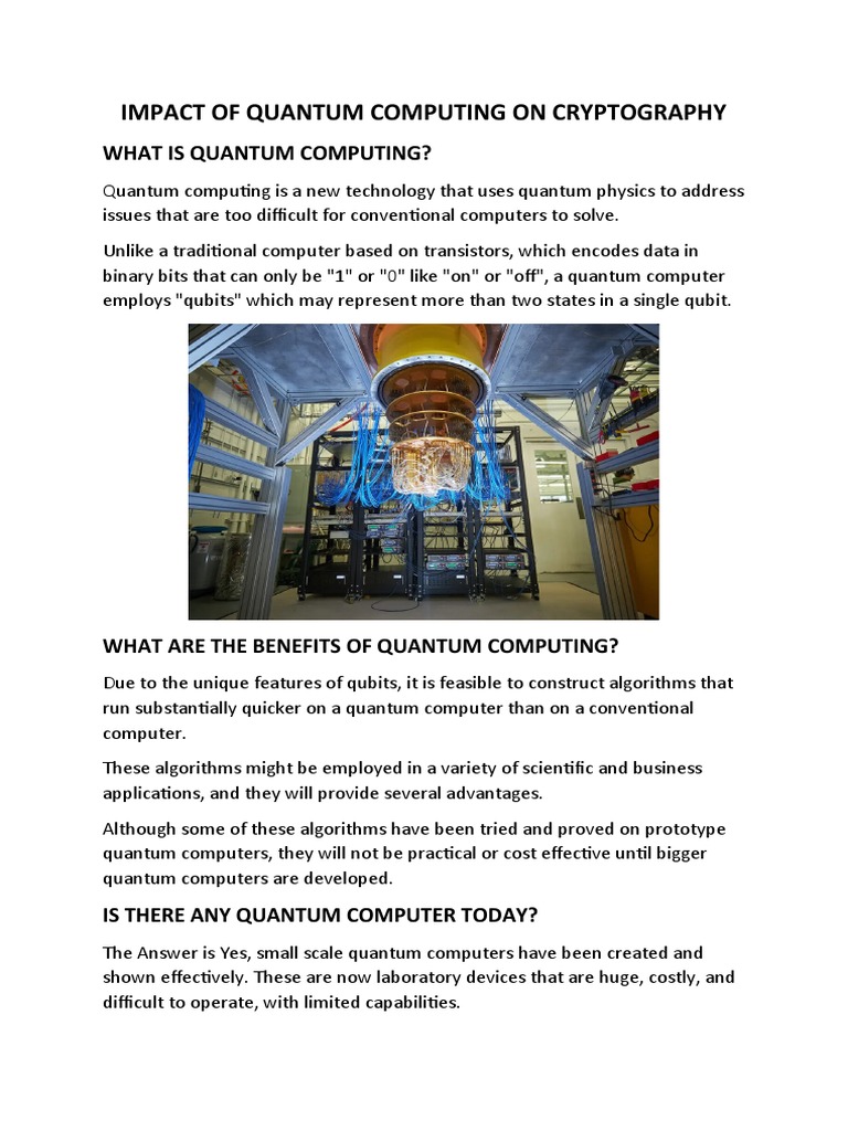 Impact of Quantum Computing On Cryptography | PDF | Quantum Computing ...