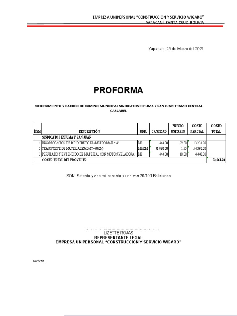 PROFORMA | PDF