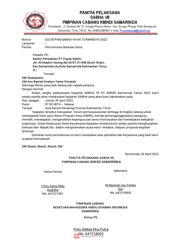 Surat Pengantar Proposal | PDF