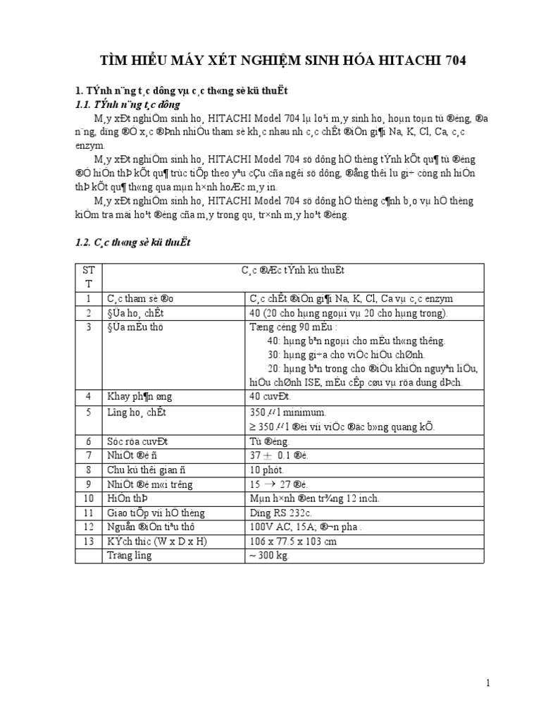 Tìm hiểu máy xét nghiệm sinh hóa Hitachi 704 | PDF