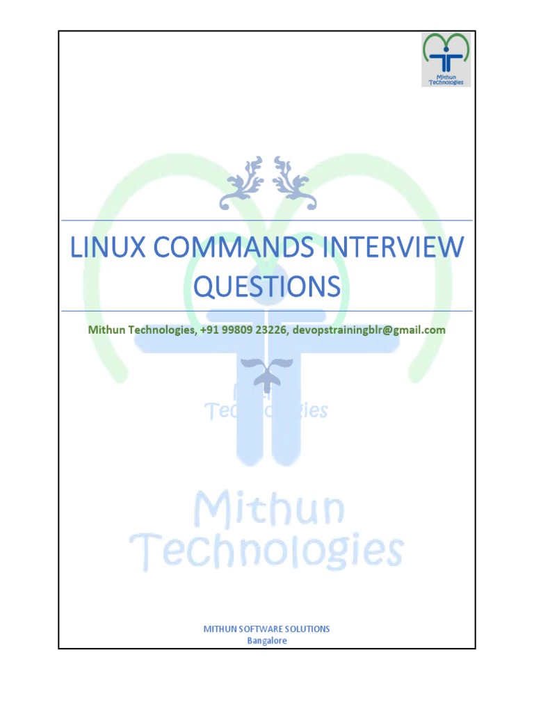 01 - Mithun Technologies-Linux-Interview-Questions&Answers - 2021 | PDF ...