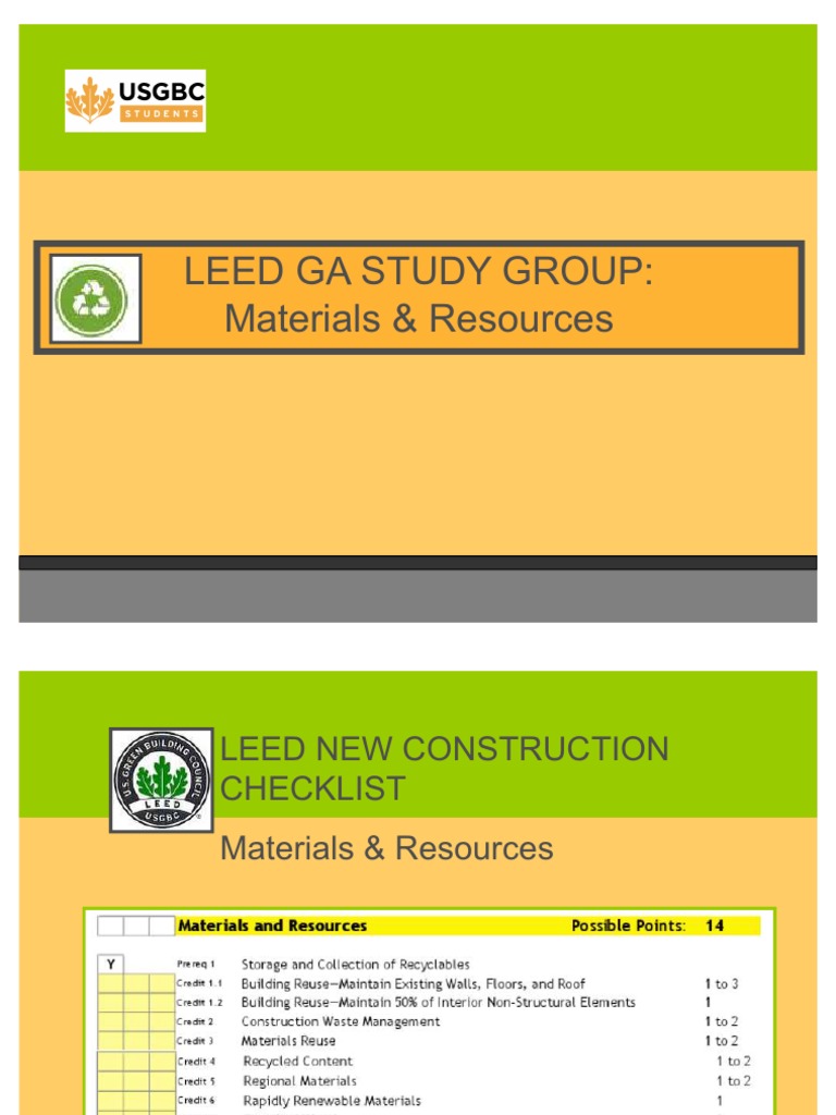 LEED GA Materials & Resources