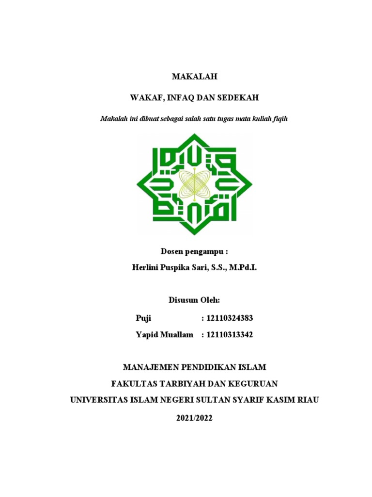 Makalah, Wakaf, Infaq Dan Sedekah | PDF