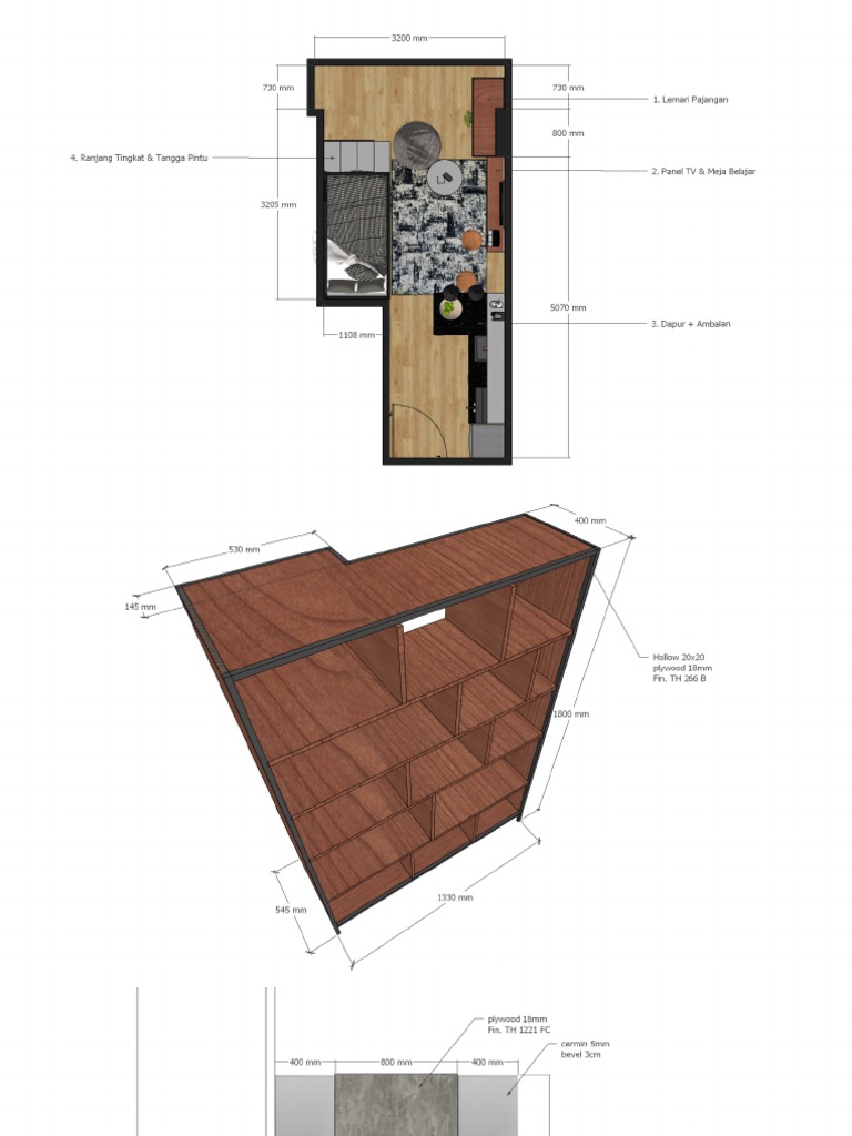 Gambar Kerja Apartemen Majestic Unit No 1018 | PDF