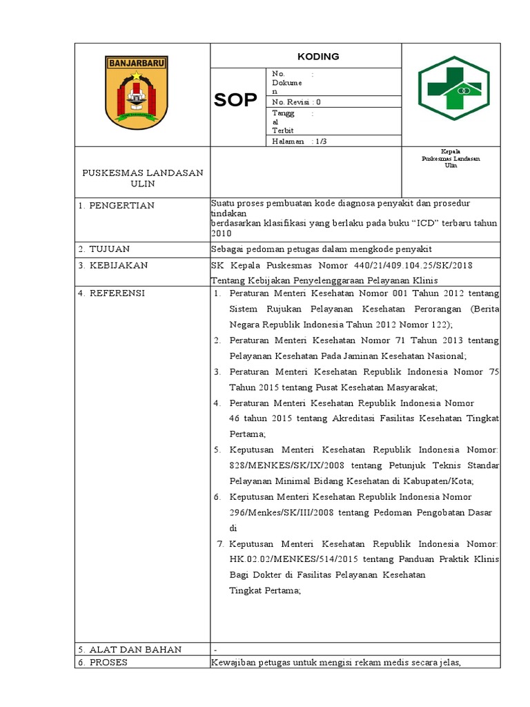 Sop Isi RM DN Pengisian Informasi Klinis | PDF | Sains & Matematika