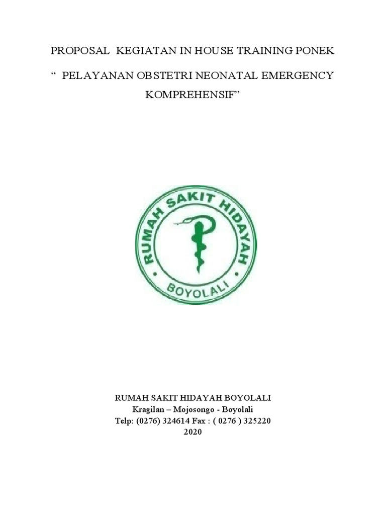 Proposal Kegiatan in House Training Ponek | PDF