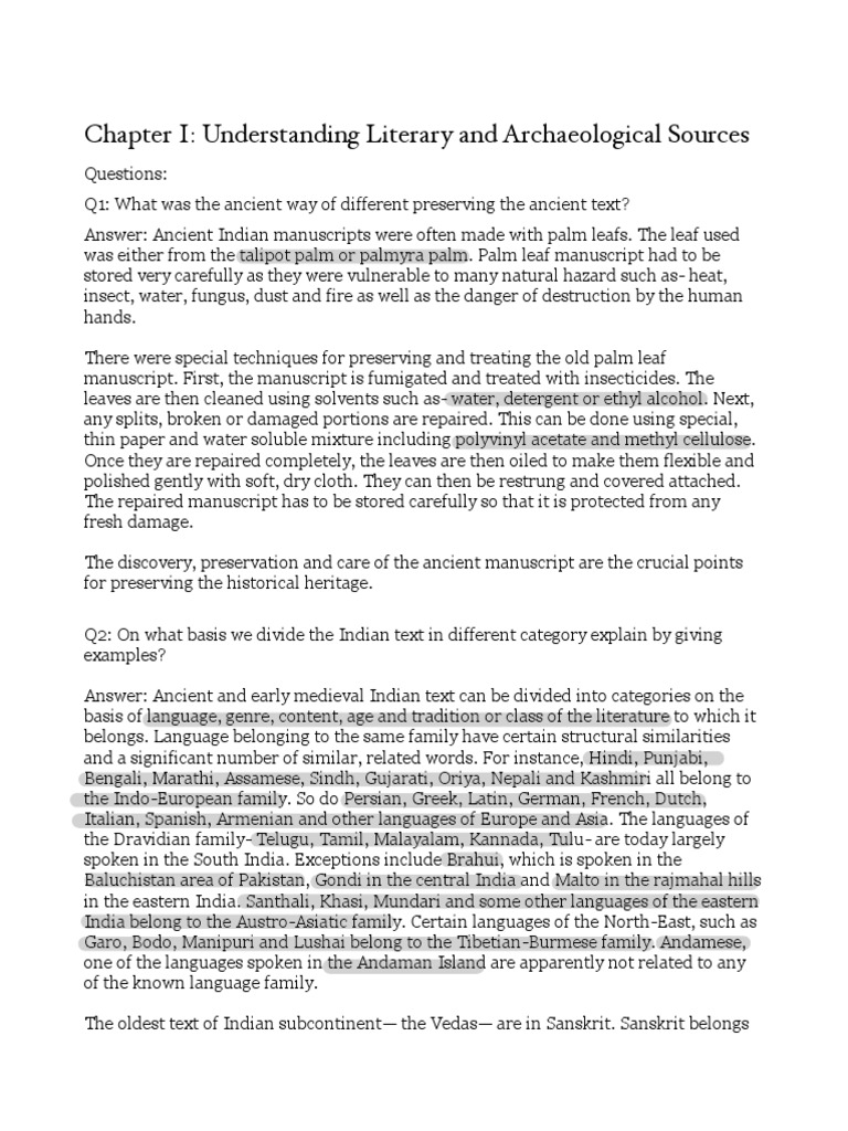 Chapter I: Understanding Literary and Archaeological Sources | PDF ...