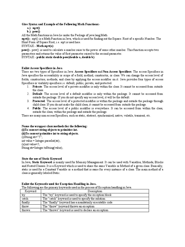 Java Imp Pdf Method Computer Programming Class Computer Programming 