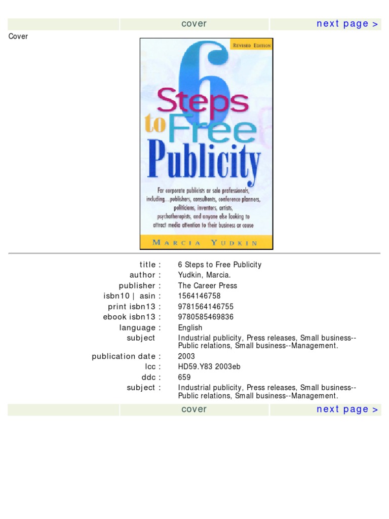 6 Steps For Free Publicity | PDF | News | Mass Media