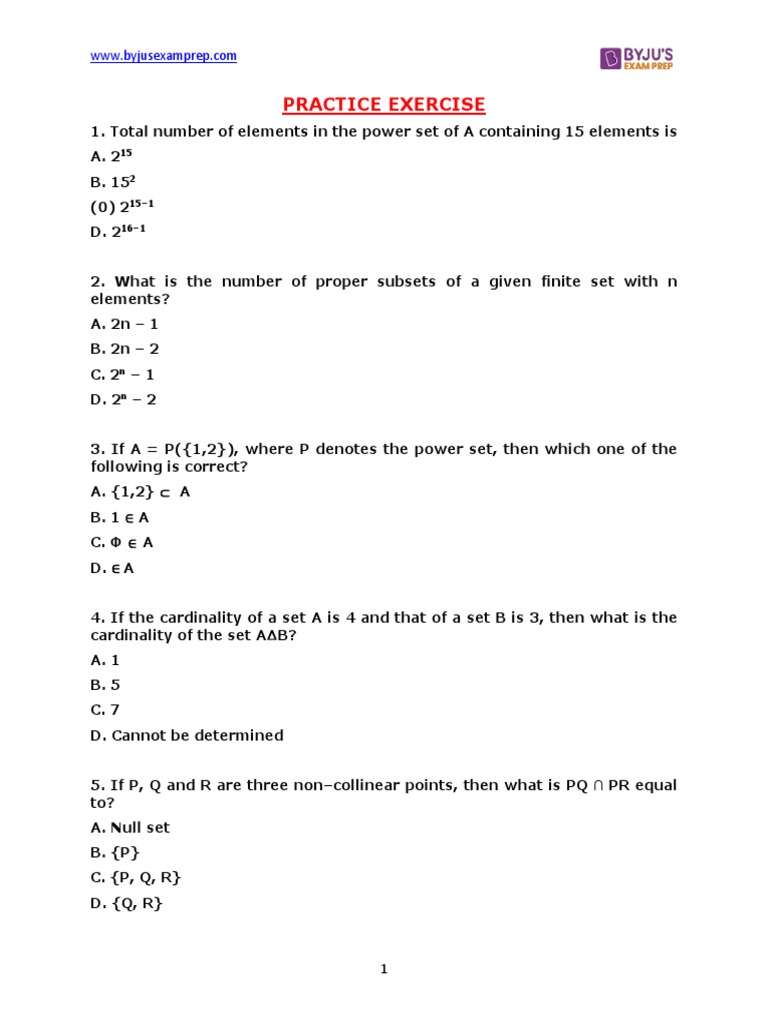 Pathfinder Revision | PDF | Element (Mathematics) | Mathematical Logic