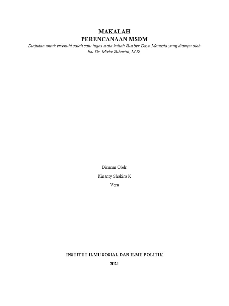 Makalah Sumber Daya Alam - Perencanaan MSDM Kel 2 | PDF