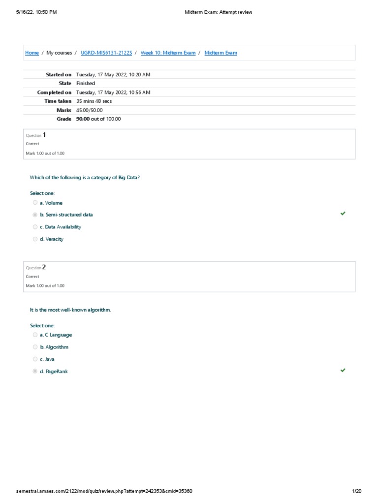 Midterm Exam | PDF | Analytics | Big Data