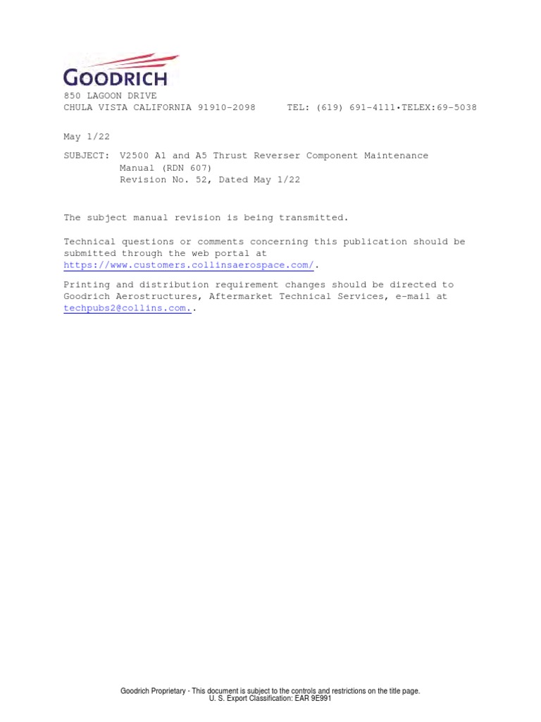 Goodrich Proprietary - This Document Is Subject To The Controls and ...