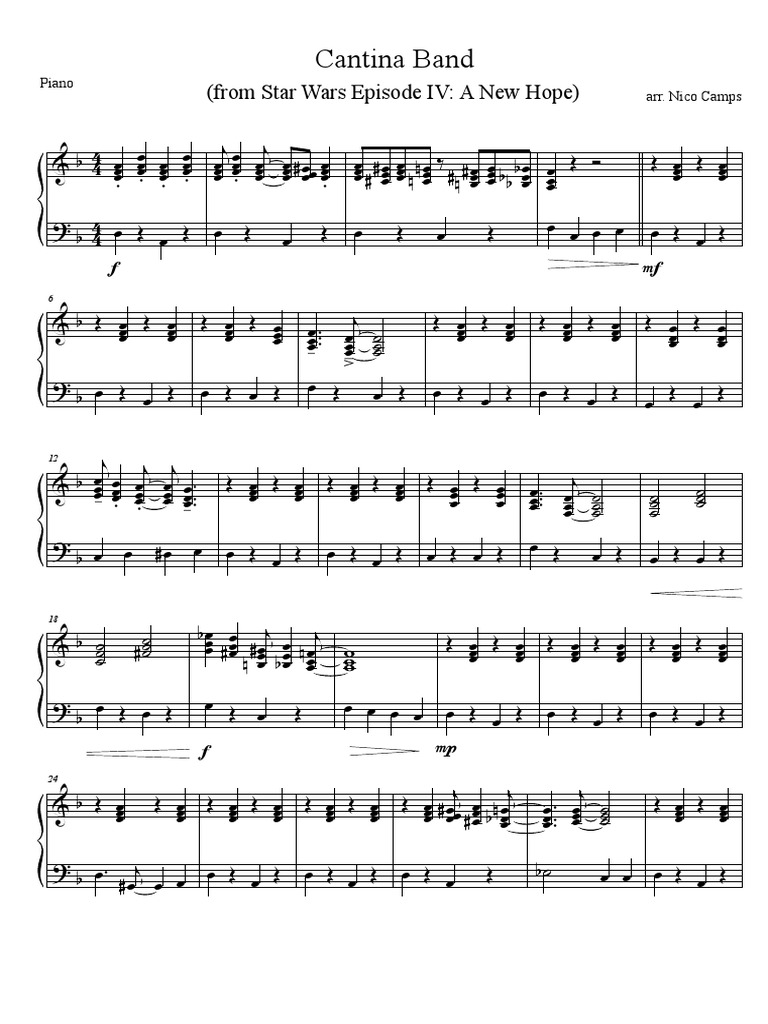 Cantina Band (Piano Begeleiding) | PDF