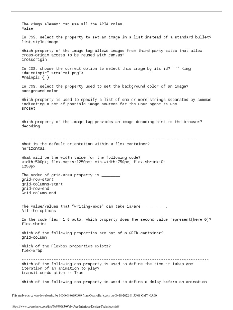 Web Design & Development Quiz | PDF | Java Script | Information Age