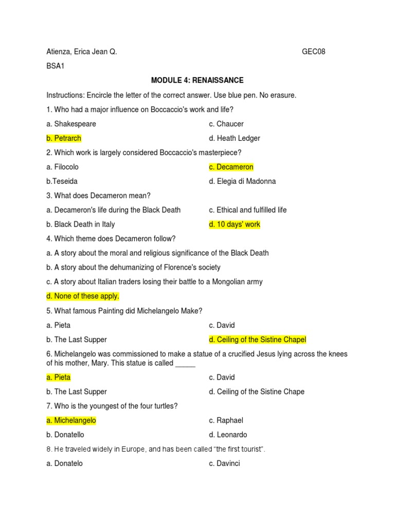 Renaissance and Scientific Revolution Quiz | PDF | Heliocentrism ...