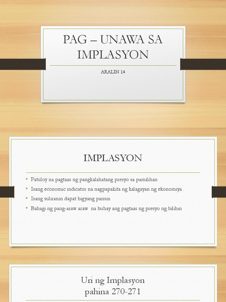 Pag-Unawa Sa Implasyon | PDF