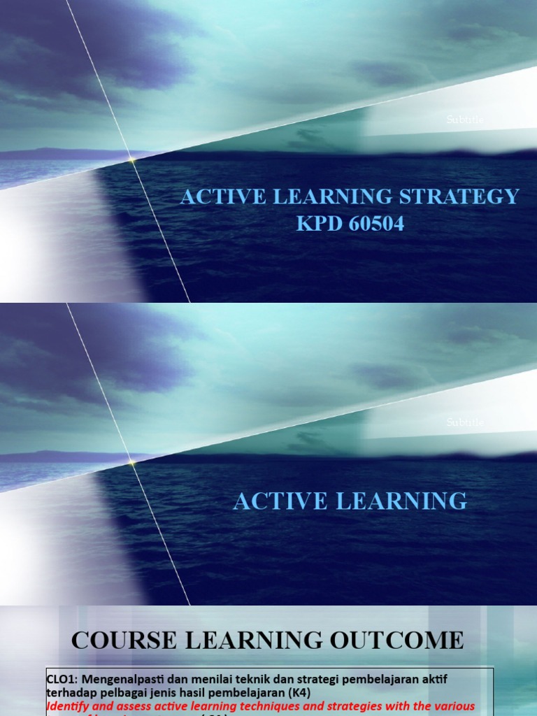 Week 1 (Active Learning Strategy Intro) | PDF | Learning | Teachers
