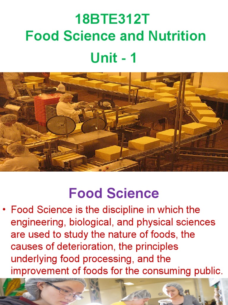 18BTE312T Food Science and Nutrition Unit - 1 | PDF | Foods | Fat