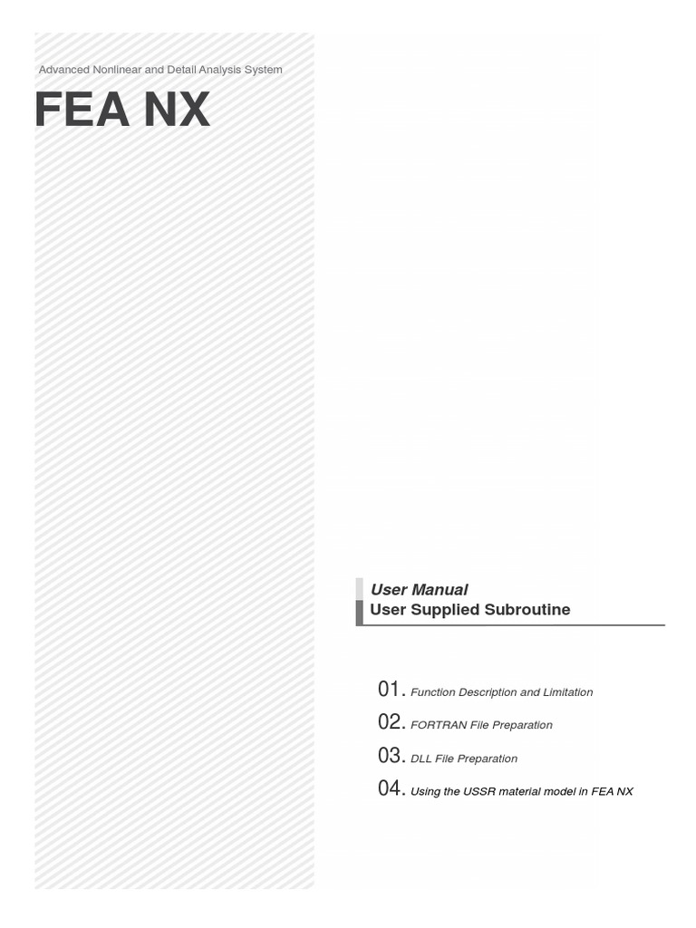 FEA NX - USSR Material Manual | PDF | Parameter (Computer Programming) | Subroutine