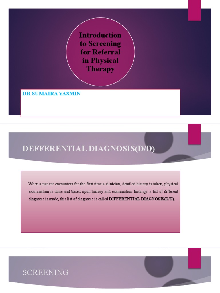 Physical Therapy Screening Guide | PDF | Screening (Medicine) | Physician