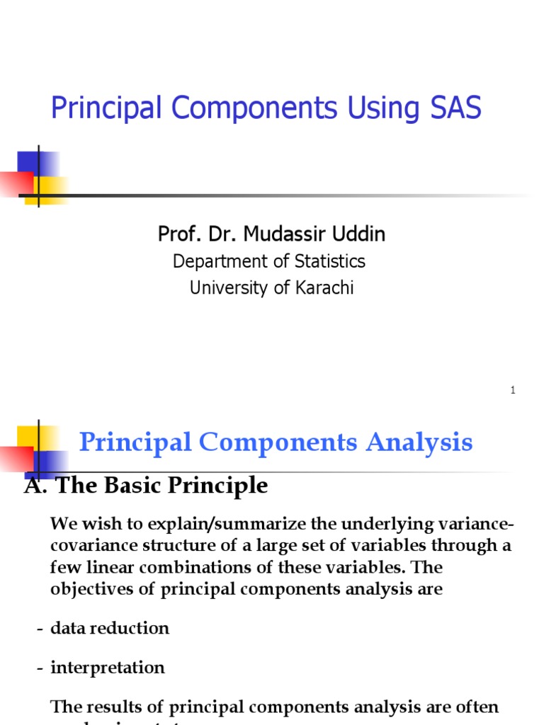 MV - Principal Components Using SAS | PDF | Principal Component Analysis | Factor Analysis