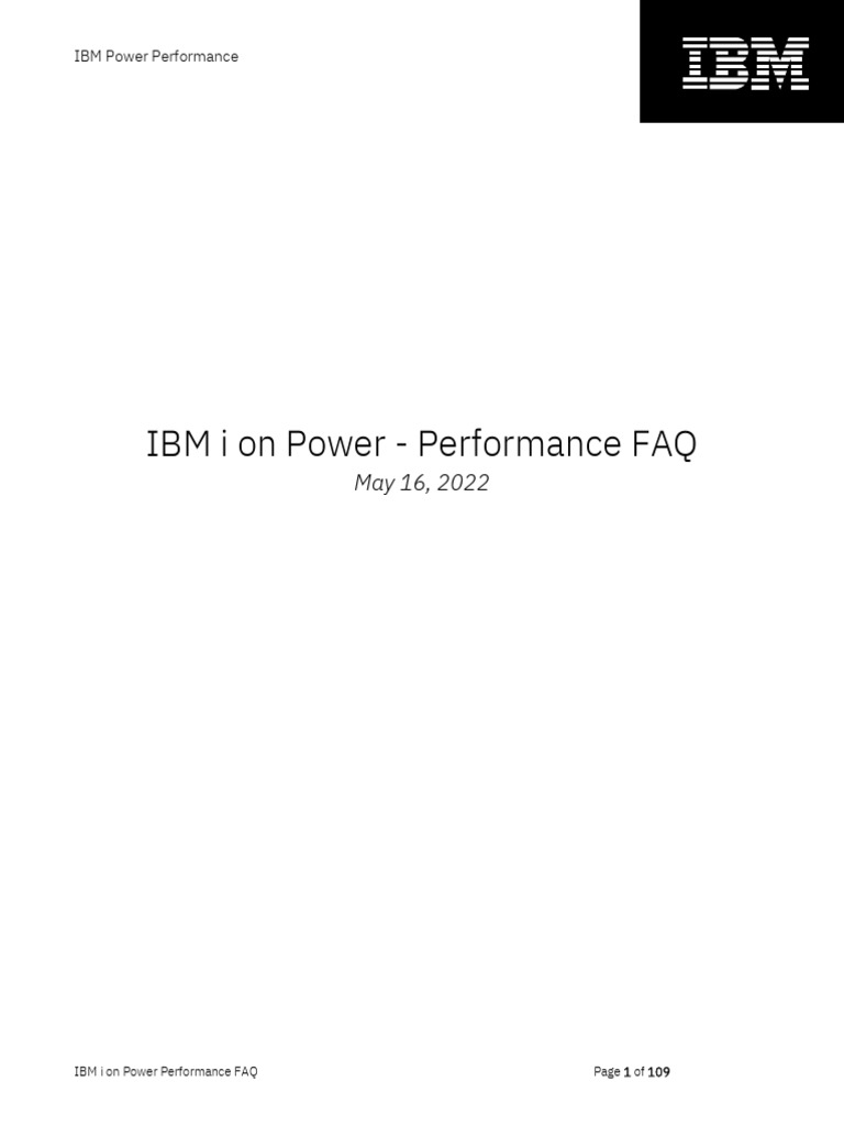 IBM I On Power - Performance FAQ | PDF | Databases | Central Processing Unit