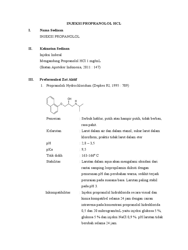 Jurnal Injeksi Propranolol HCL | PDF