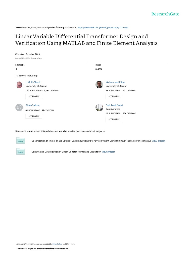 Linear Variable Differential Transformer Design and Verification Using ...