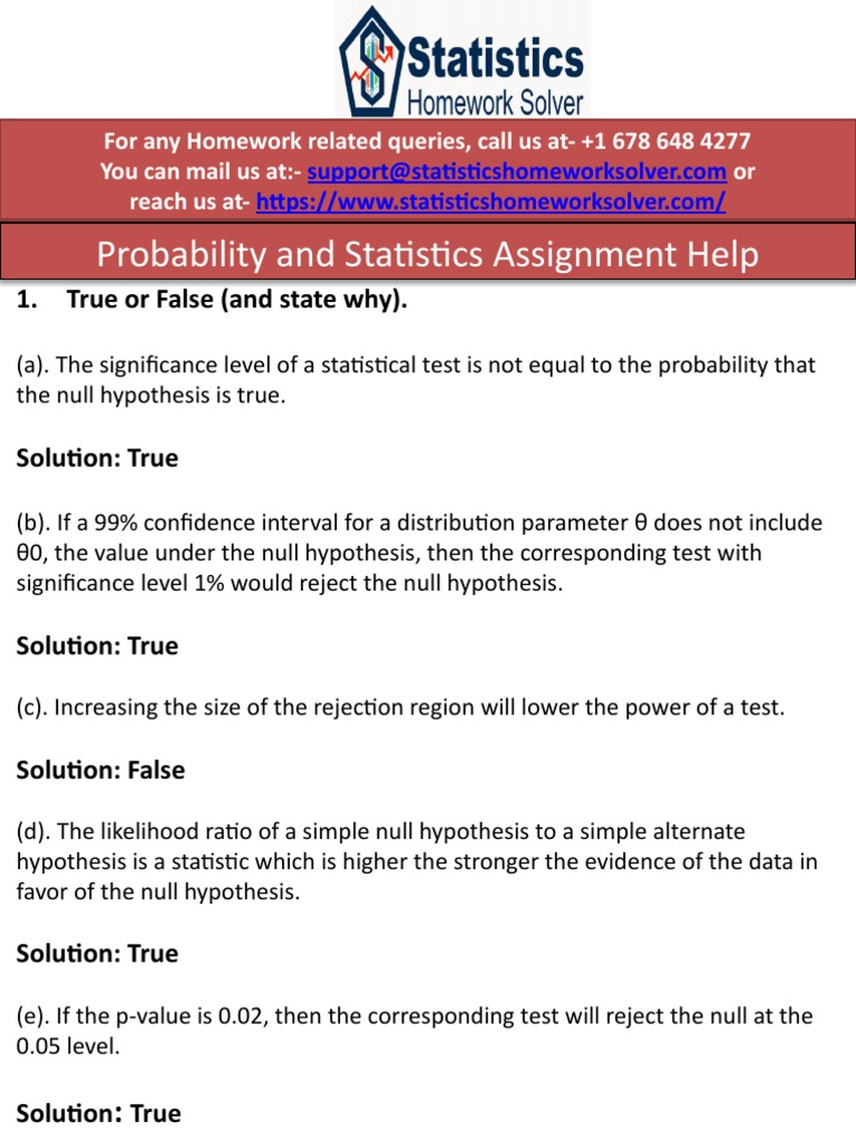 Probability and Statistics Assignment Help | PDF | P Value | Chi Squared Distribution