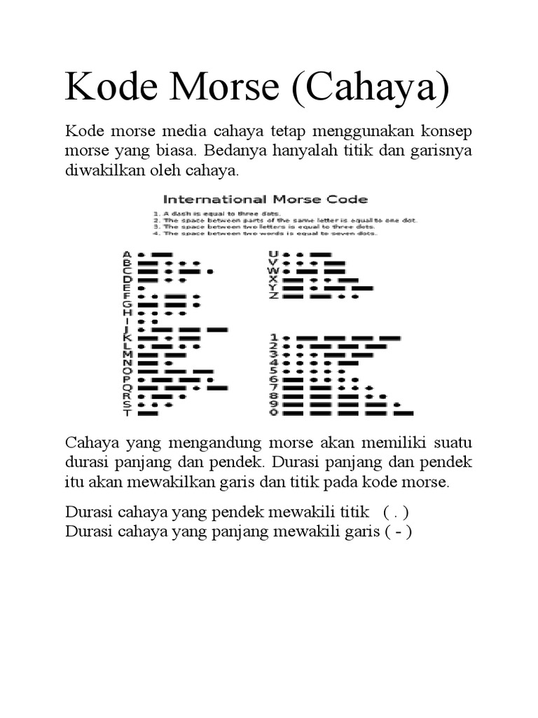 Kode Morse | PDF | Metode & Bahan Ajar
