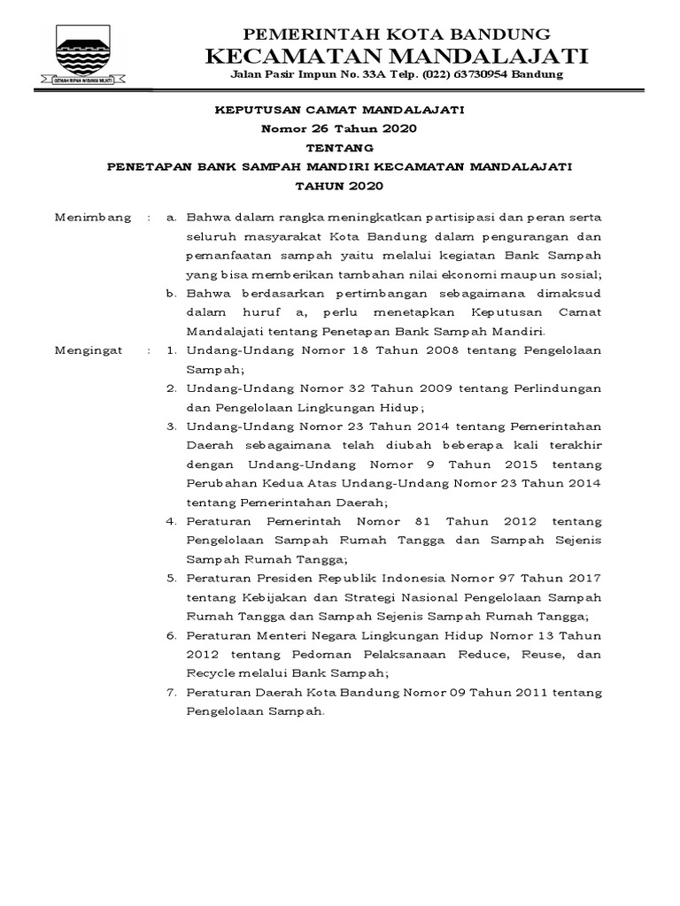 SK Bank Sampah 2020 | PDF