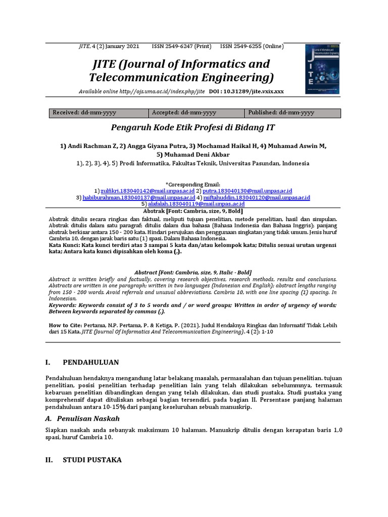 Template JITE 2021 | PDF