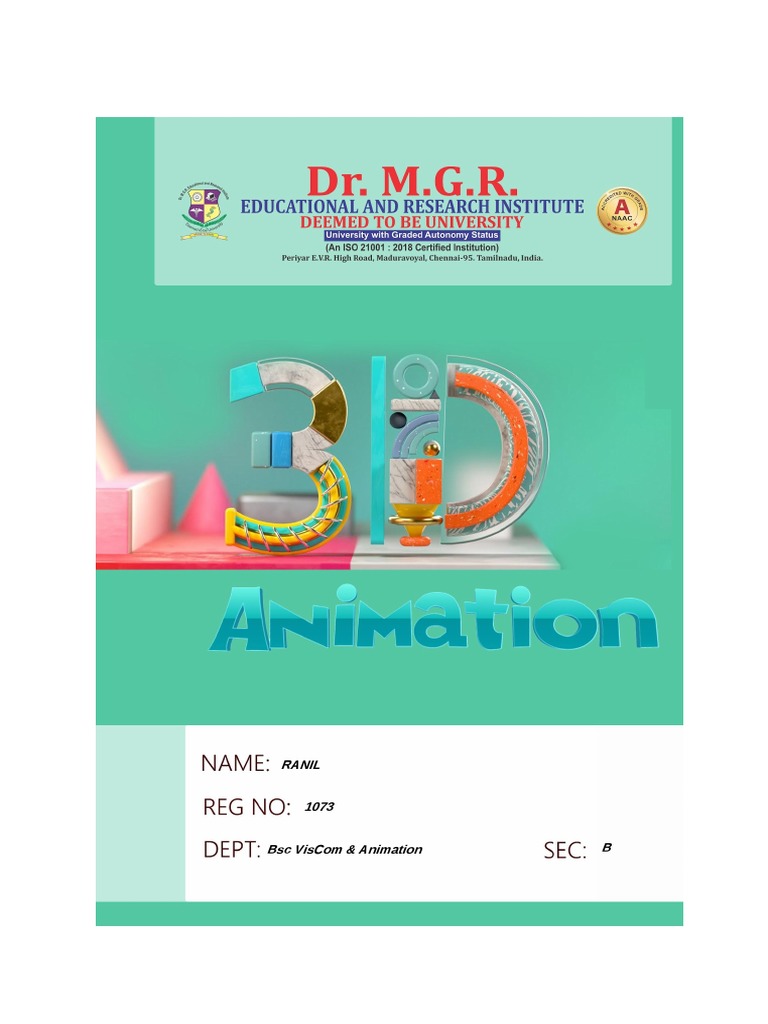 3D Animation Project Report | PDF | Thesis