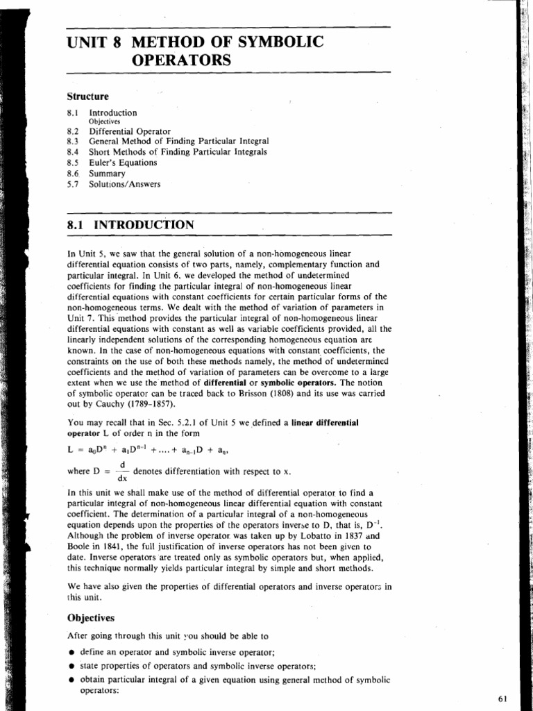 Notes On Operator Methods | PDF | Operator (Mathematics) | Equations