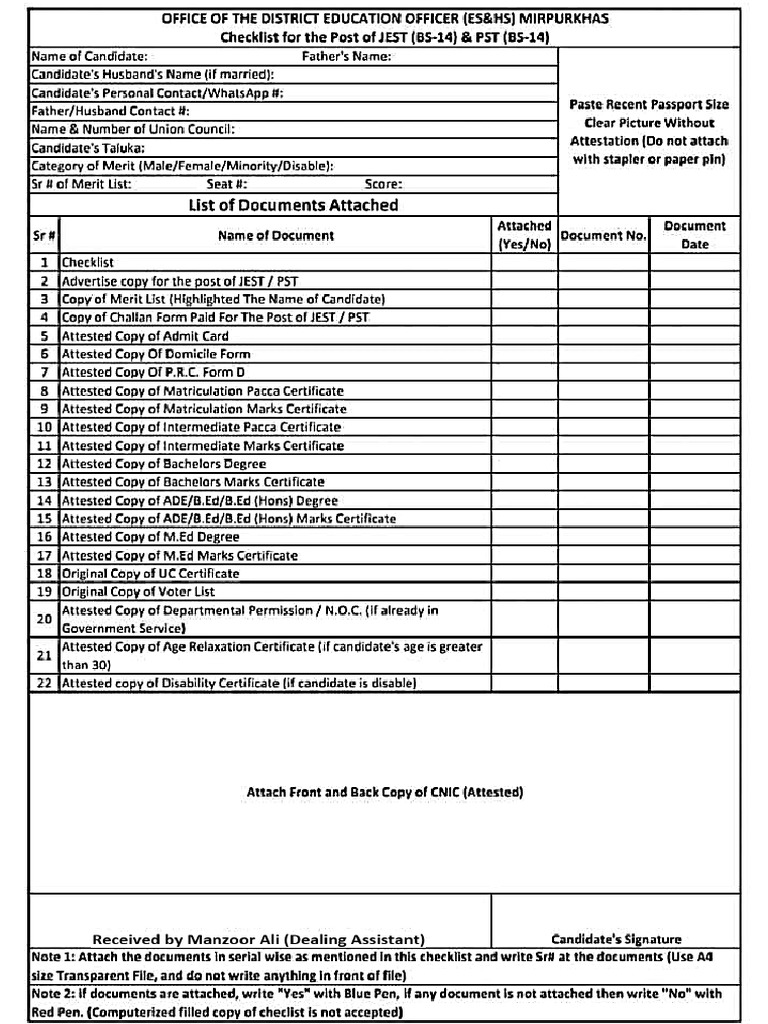 Checklist Official | PDF