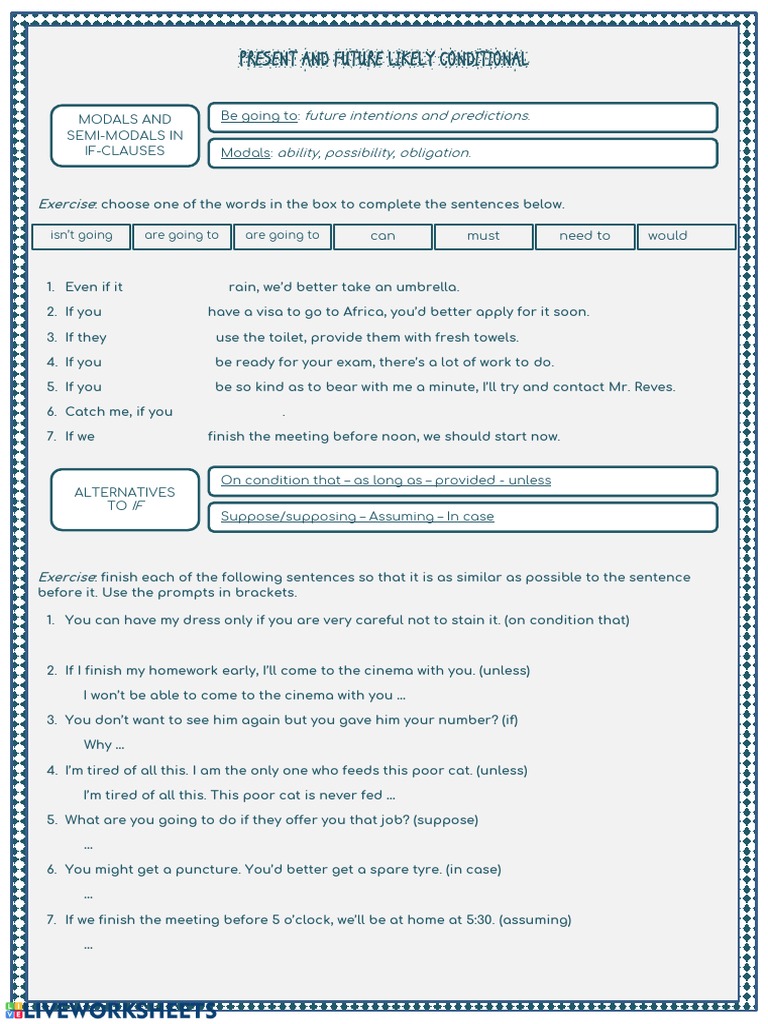 C2 Conditionals Worksheet | PDF