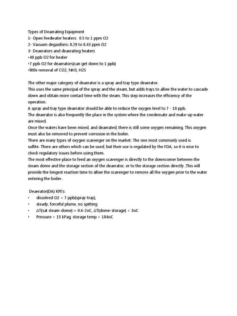 Types of Deaerating Equipment | PDF | Home & Garden | Science & Mathematics