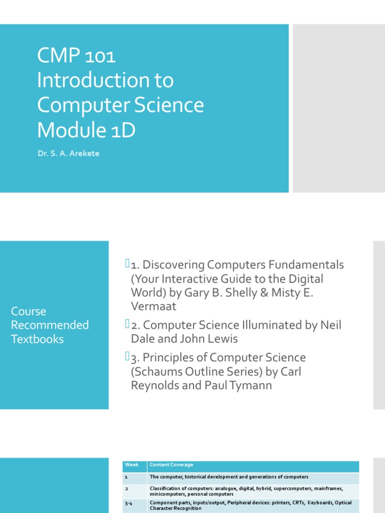 CMP 101 Introduction To Computer Science Module 1D | PDF | Computer ...