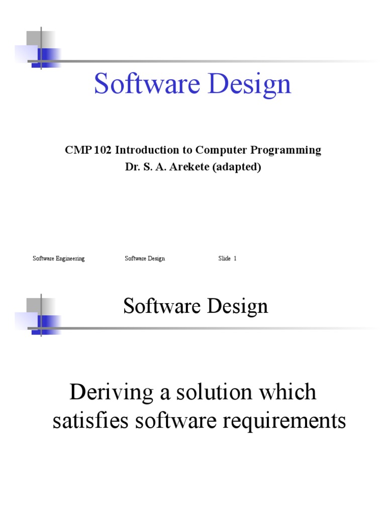 CMP 102 Introduction To CP Module 4 Software Design | PDF | Modular ... CMP 102 Introduction To CP Module 4 Software Design | PDF | Modular ...