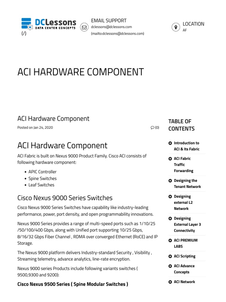 ACI Hardware Component - DCLessons | PDF | Network Switch | Information ...