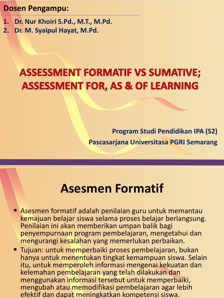 Assessment For, As, of Learning | PDF