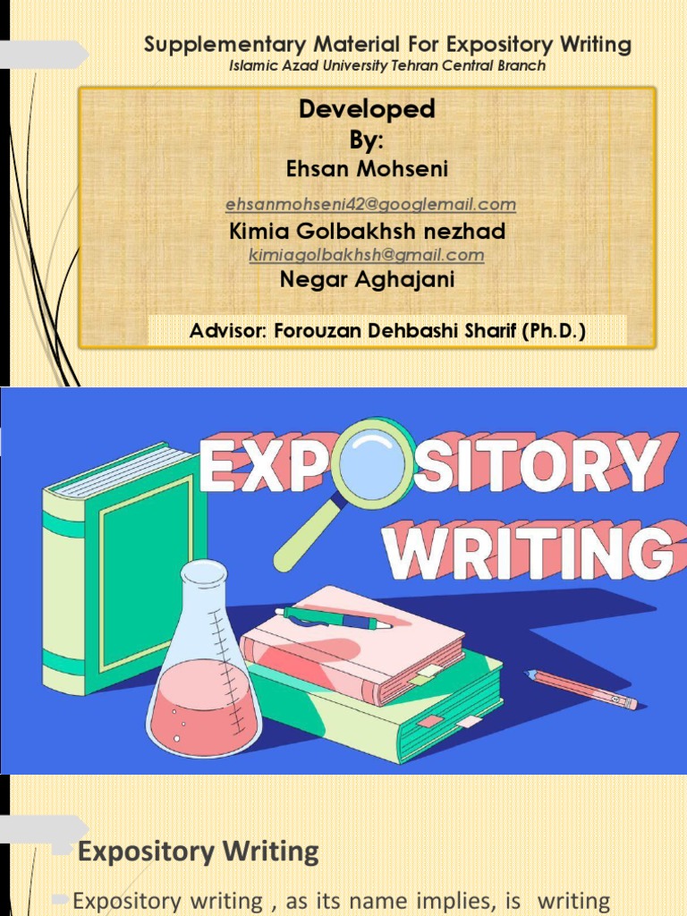 Expository Writing Supplementary Material | PDF | Friendship | Public ...
