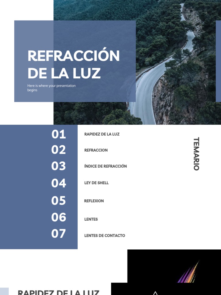 Óptica. Refracción de La Luz | PDF | Refracción | Ligero