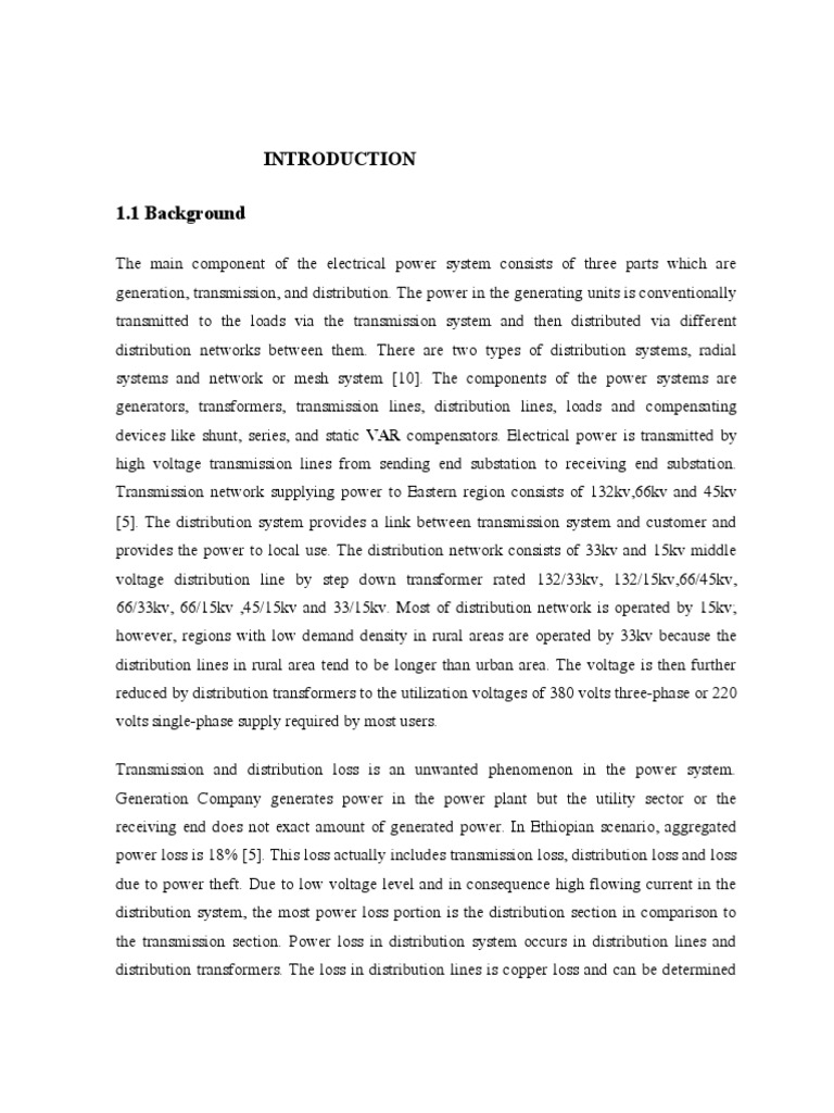 Jemal Proposal | PDF | Electric Power Distribution | Electric Power Transmission
